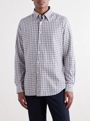 SLOWEAR Glanshirt Button-down Collar Checked Cotton Shirt