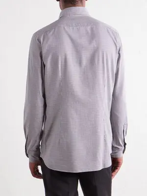 SLOWEAR Glanshirt Button-down Collar Houndstooth Cotton Shirt