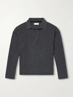 MFPEN Rolodex Bouclé Polo Sweatshirt - Gray