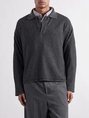 MFPEN Rolodex Bouclé Polo Sweatshirt - Gray