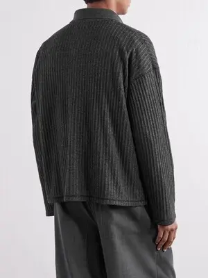 MFPEN Rolodex Bouclé Polo Sweatshirt - Gray