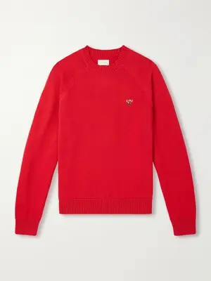 Aimé Leon Dore Logo-embroidered Cotton Sweater - Red
