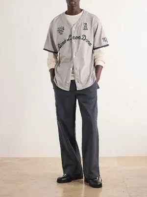 Aimé Leon Dore Logo-embroidered Cotton Shirt