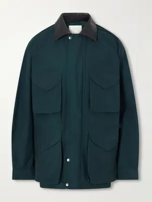 Aimé Leon Dore Leather-trimmed Cotton-blend Jacket - Green
