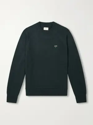 Aimé Leon Dore Logo-embroidered Cotton Sweater - Green