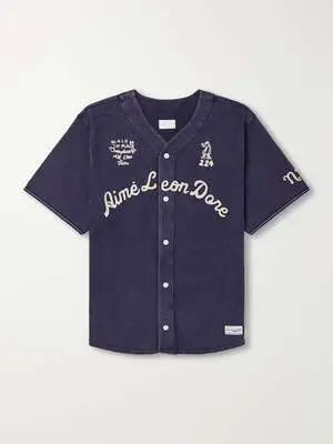 Aimé Leon Dore Logo-embroidered Cotton Shirt - Navy
