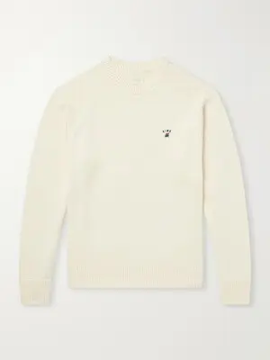 Aimé Leon Dore Logo-embroidered Cotton Sweater - White