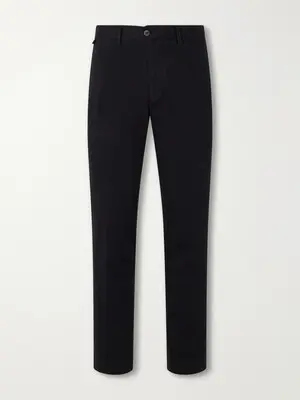 SLOWEAR Incotex Straight-leg Cotton-blend Twill Trousers - Black