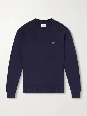 Aimé Leon Dore Logo-embroidered Cotton Sweater - Blue