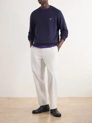 Aimé Leon Dore Logo-embroidered Cotton Sweater - Blue
