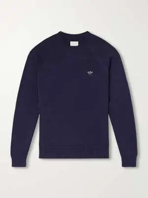 Aimé Leon Dore Logo-embroidered Cotton Sweater - Navy