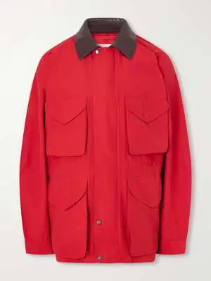 Aimé Leon Dore Leather-trimmed Cotton-blend Jacket - Red