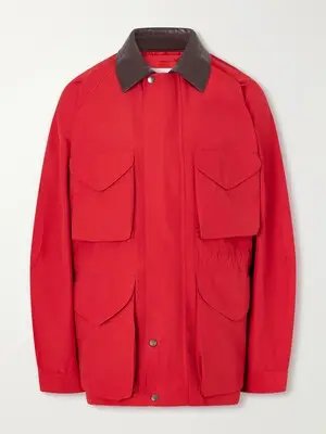 Aimé Leon Dore Leather-trimmed Cotton-blend Jacket - Red