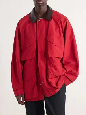 Aimé Leon Dore Leather-trimmed Cotton-blend Jacket
