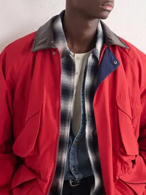 Aimé Leon Dore Leather-trimmed Cotton-blend Jacket