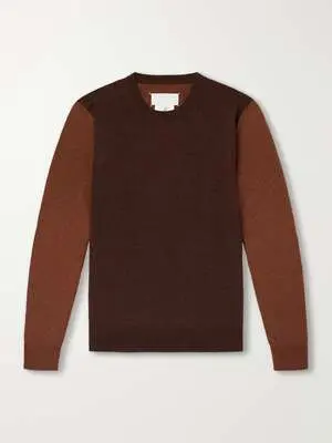 MAISON MARGIELA Colour-block Wool Sweater - Brown