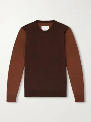 MAISON MARGIELA Colour-block Wool Sweater - Brown
