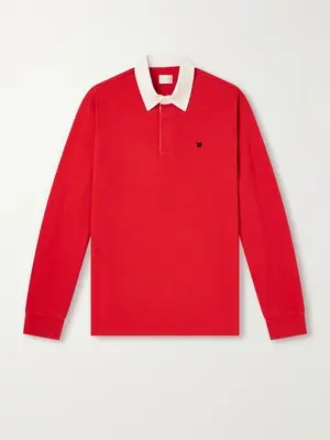 Aimé Leon Dore Logo-embroidered Cotton-jersey Polo Shirt - Red