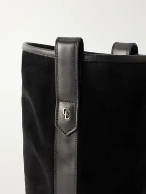 CHRISTIAN LOUBOUTIN Leather-trimmed Suede Biker Boots