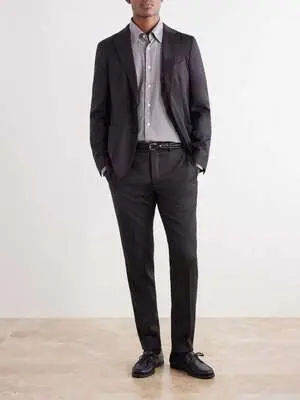 SLOWEAR Incotex Tapered Wool-blend Flannel Trousers