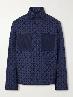 KARDO Wynton Cut-out Padded Textured-cotton Blouson Jacket - Blue