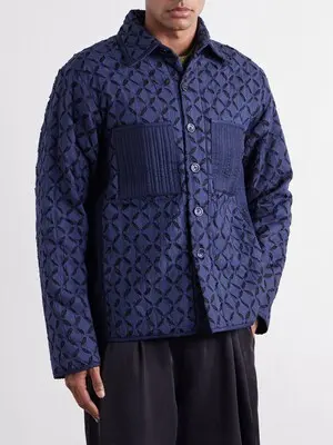 KARDO Wynton Cut-out Padded Textured-cotton Blouson Jacket