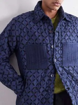 KARDO Wynton Cut-out Padded Textured-cotton Blouson Jacket