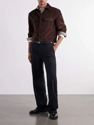 Burberry Logo-embroidered Cotton-corduroy Shirt