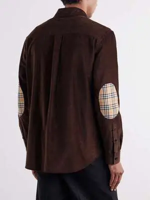 Burberry Logo-embroidered Cotton-corduroy Shirt