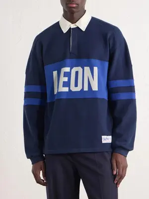 Aimé Leon Dore Logo-intarsia Striped Cotton Polo Shirt - Blue