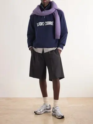 Aimé Leon Dore Logo-appliquéd Cotton Half-zip Sweatshirt - Blue