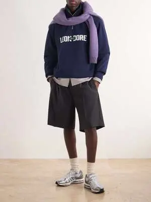 Aimé Leon Dore Logo-appliquéd Cotton Half-zip Sweatshirt - Navy