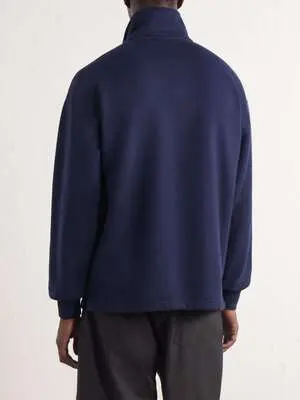 Aimé Leon Dore Logo-appliquéd Cotton Half-zip Sweatshirt - Navy