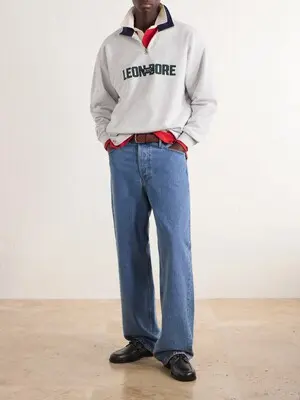 Aimé Leon Dore Logo-appliquéd Cotton Half-zip Sweatshirt