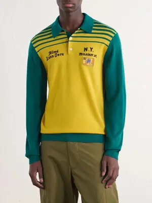 Aimé Leon Dore Logo-embroidered Merino Wool Polo Shirt