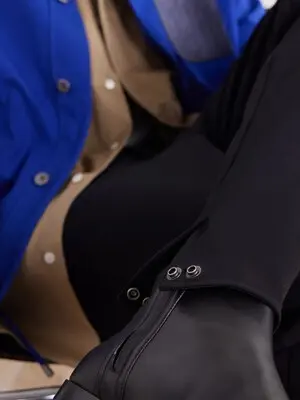 Loewe Tapered Leather-trimmed Wool-blend Twill Trousers