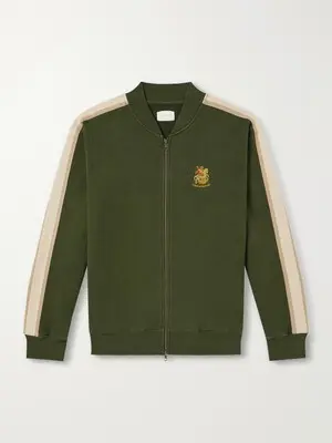 Aimé Leon Dore Saint George Logo-embroidered Striped Cotton Track Jacket - Green
