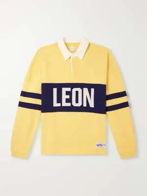 Aimé Leon Dore Logo-printed Striped Cotton Polo Shirt - Yellow