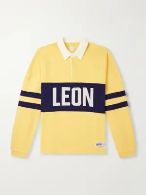 Aimé Leon Dore Logo-printed Striped Cotton Polo Shirt - Yellow