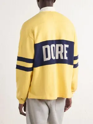 Aimé Leon Dore Logo-printed Striped Cotton Polo Shirt