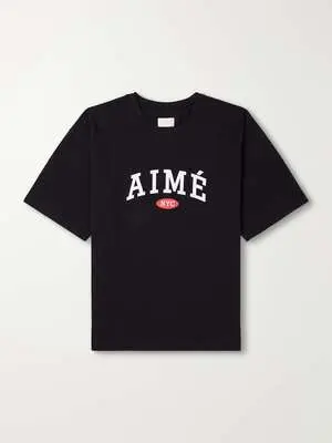 Aimé Leon Dore Logo-print Cotton-jersey T-shirt - Black
