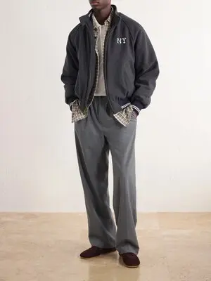 Aimé Leon Dore Ny Highlanders Logo-embroidered Wool-blend Varsity Jacket