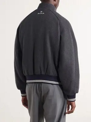 Aimé Leon Dore Ny Highlanders Logo-embroidered Wool-blend Varsity Jacket