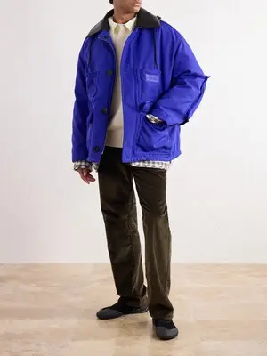 Loewe Leather-trimmed Cordura® Padded Jacket