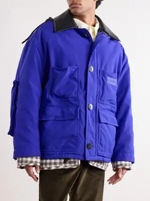 Loewe Leather-trimmed Cordura® Padded Jacket