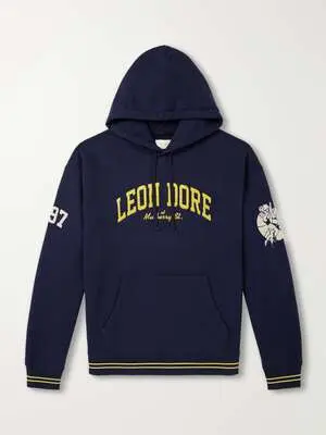 Aimé Leon Dore Logo-appliqué Cotton-jersey Hoodie - Navy