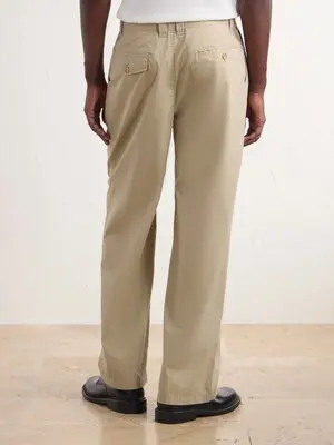 Aimé Leon Dore Straight-leg Pleated Cotton Trousers