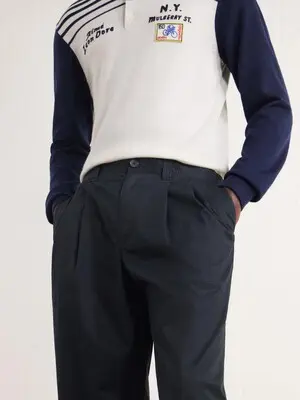 Aimé Leon Dore Straight-leg Pleated Cotton Trousers