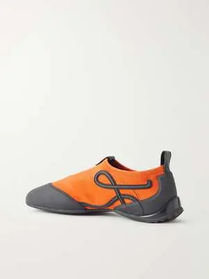 Loewe Grip Aqua Rubber-trimmed Stretch Suede Sneakers