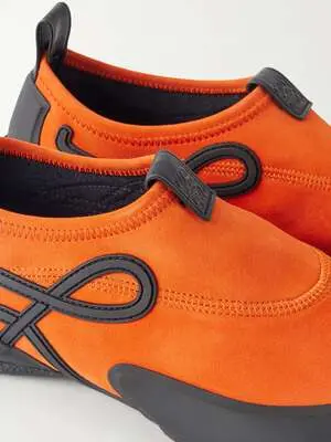 Loewe Grip Aqua Rubber-trimmed Stretch Suede Sneakers